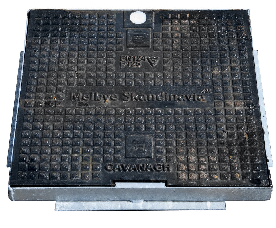 Gjutjärnslock B125 till kabelbrunn FF4545, FR70mm, låsbart m pentabult ...