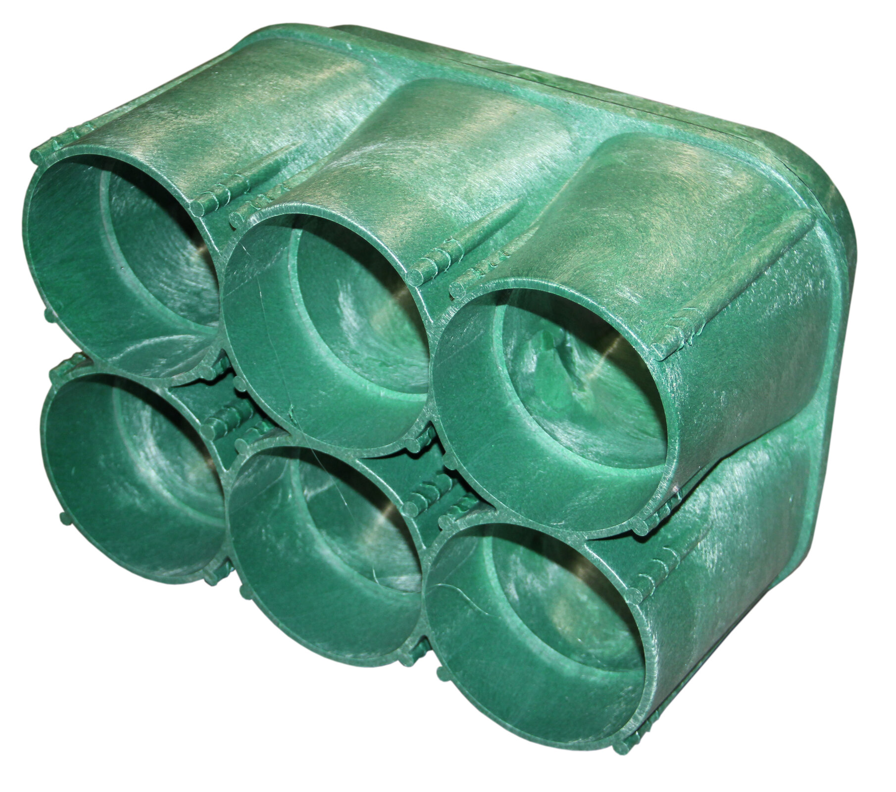 Övergång från Multikanal QA6 till 6st separata 110mm-rör. Fästes med ...